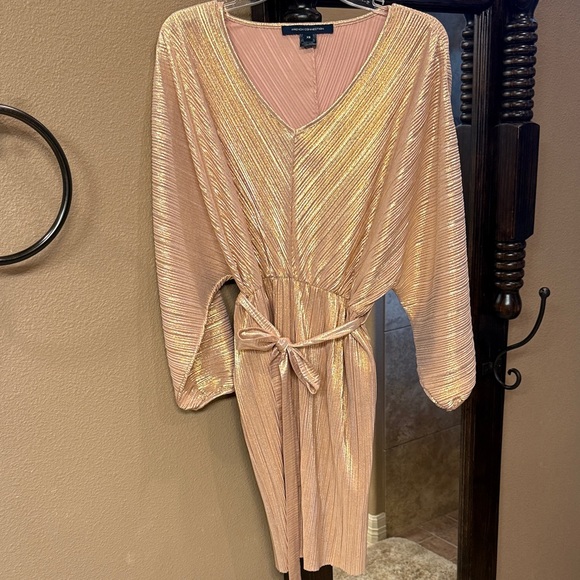 French Connection | Dresses | French Connection Metallic Gold And Pink ...